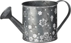 Květináč tvar konev, šedý kov