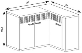 Natural - komoda rohová N15 - dub ribbeck