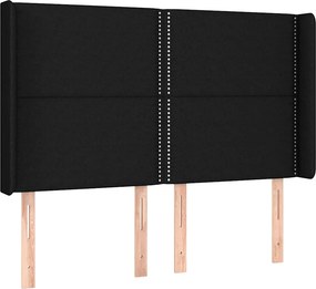 Box spring postel s matrací a LED černá 140x200 cm textil 3138239