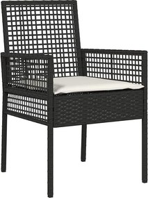 Zahradní bistro set 3 ks Černá polyratan 3334967