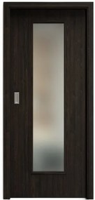 SAPELI ELEGANT KOMFORT M55 - CPL LAMINÁT - POSUVNÉ DVEŘE VČ. ZÁRUBNĚ - Wenge Průchozí šířka (cm): 110, Průchozí výška (cm): 210, Typ skla: Satináto bílé