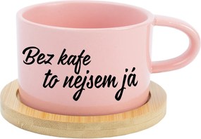 BEZ KAFE TO NEJSEM JÁ - růžový hrníček makronka 200 ml