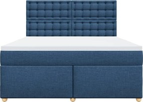 Box spring postel s matrací modrá 180x200 cm textil 3291379