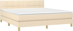 Box spring postel s matrací krémová 160x200 cm textil 3140630