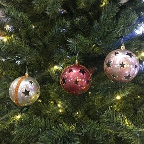 Sada vánočních ozdob rolničky 8 cm, plastové, nezvonící, lesk, balení 3 ks
