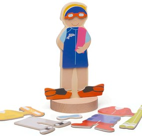 Bigjigs Toys Magnetické oblékací puzzle sportovní aktivity