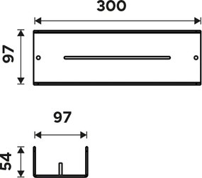Černá kovová police do sprchy nalepovací bez vrtání NIMCO UNIX ČERNÁ 2091-J-30-90