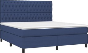 Box spring postel s matrací modrá 180x200 cm textil 3142039