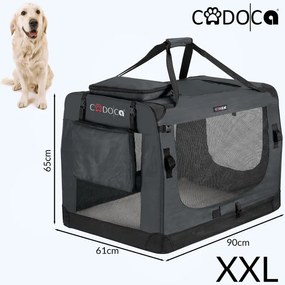 Cadoca Skládací cestovní box pro psy XXL, antracitový 109444