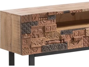 furniture-nabytek.cz - Masivní TV stolek Grónsko z mangového dřeva, lakovaný, hnědý – 180×45×65 cm
