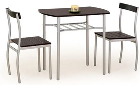 Jídelní set Lance 2+1, wenge / stříbrná