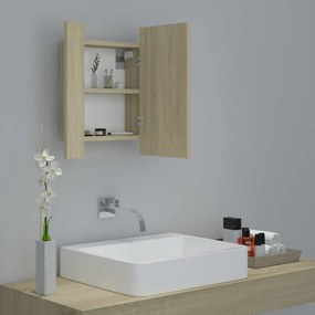 vidaXL LED koupelnová skříňka se zrcadlem dub sonoma 40x12x45 cm akryl