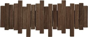 Tmavě hnědý nástěnný věšák z dubového dřeva 40 cm Caltra – House Nordic
