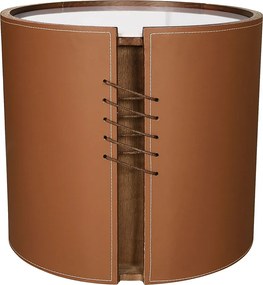 Noční stolek Modig M36 50 cm umělá kůže hnědý/mramor