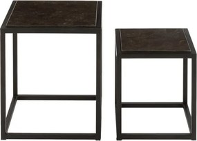 2 černé kovové odkládací stolky Lowy - 39*39*46 cm