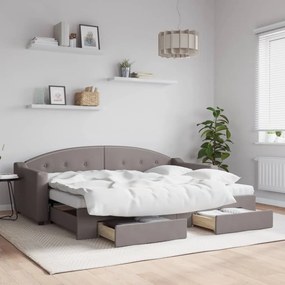 Válenda s přistýlkou a zásuvkami taupe 80 x 200 cm textil 3197564