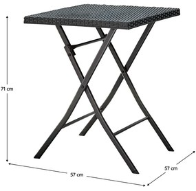 Kondela Zahradní ratanový set 1+2, černá, FARUK