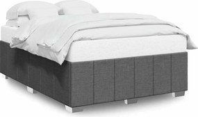 Rám postele bez matrace tmavě šedý 140 x 190 cm textil 3284833