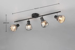 Černé bodové svítidlo ø 10 cm Tarifa – Trio