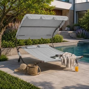 Relaxační lehátko pro 2 osoby Craftfield Bahama, šedá