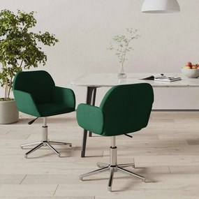 Otočné jídelní židle 2 ks tmavě zelené textil 3103035