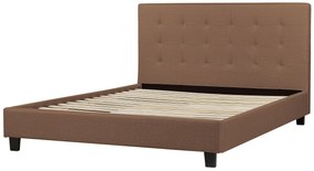 Čalouněná postel 160 x 200 cm hnědá LA ROCHELLE Beliani