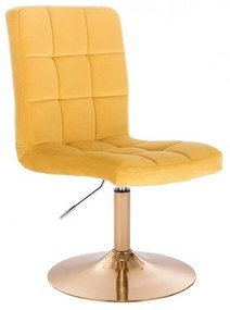 Židle TOLEDO VELUR na zlatém talíři - žlutá