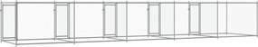 Klec pro psy s dvířky šedá 10 x 2 x 1,5 m pozinkovaná ocel 3209576