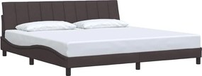 Rám postele bez matrace Hanko tmavě hnědý 200 x 200 cm textil 3310415