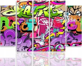 Foto obraz 5 dílů plátno Graffiti 200x100