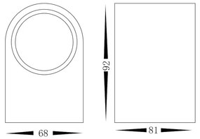 Exteriérové ​​nástěnné svítidlo Ovalis, 1x černé hliníkové stínítko, (15 cm)