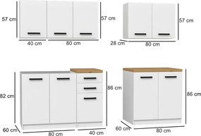 TPS Kuchyňská sestava BONE 200 cm - Bílá