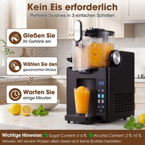 Costway 1,5 L Slush stroj s kompresorem Stroj Slushie s LED dotykovým ovládáním