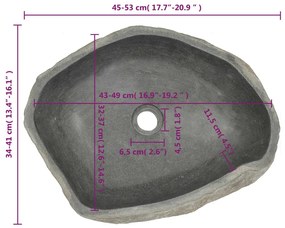 vidaXL Marketos Umyvadlo říční kámen oválné (45–53) x (34–41) cm
