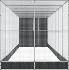 Voliéra s nástavbou stříbrná 830 x 203 x 216 cm ocel 3214260