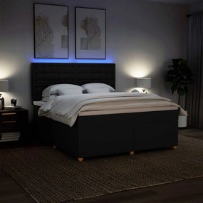 Box spring postel s matrací černá 180x200 cm textil 3293675