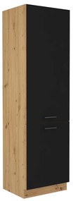 Potravinová kuchyňská skříňka Meriel 60 DK 210 2F (černá + dub artisan). 1033992