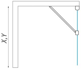 Roth Pevná boční stěna LYSW1S pro kombinaci s dveřmi Varianta: šířka: 100 cm, orientace: Uni - (LYSW1S 1000 - 1135008236), Barva profilů a typ výplně: profily: brillant, výplň: transparent