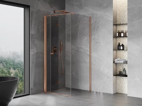 Mexen Mist-F T, 1-křídlý ​​skládací sprchový kout levý 110 x 110 cm, čiré sklo, měděný matný profil, 8A6T-110-110-65-00-L