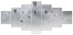 Obraz - Balóny nad cihlovou zdí (210x100 cm)