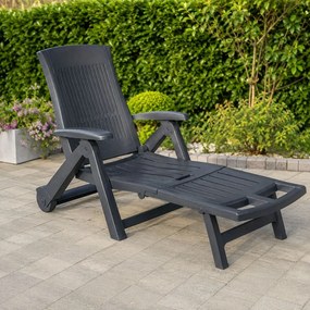 Zahradní lehátko ZIRCONE, 72×195×101 cm, antracitová I.P.A.E-Progarden