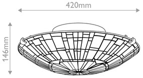 Quoizel QZ-REED-F-VB - Stropní svítidlo Tiffany REED 2xE27/60W/230V pr. 42 cm