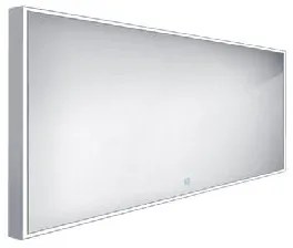 Nimco Zrcadla - Zrcadlo v rámu s LED osvětlením, 1400x700 mm, dotykový senzor, hliník ZP 13008V