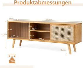 Costway TV skříň Moderní TV stolek pro televizory do 55 palce