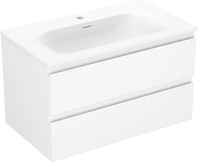 Mexen Orio, koupelnová skříňka 80 cm s umyvadlem Vela, 2 zásuvky, bílá matná, 91A10-08047-2-BFF01-W23M01