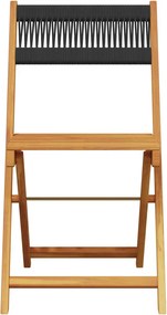 3dílný bistro set černý polypropylen a masivní dřevo 3281865