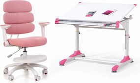 Kupžidle Rostoucí dětský set ROSTÍK - dětská rostoucí židle Griddy + výškově stavitelný stůl COLLORIDO růžová
