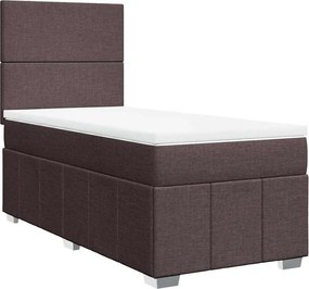 Box spring postel s matrací tmavě hnědá 90x200 cm textil 3293847