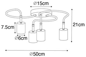 Moderní stropní reflektor černý nastavitelný 4-světlo - Java