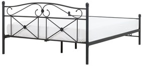 Černá kovová postel s rámem 160 x 200 cm  RODEZ Beliani